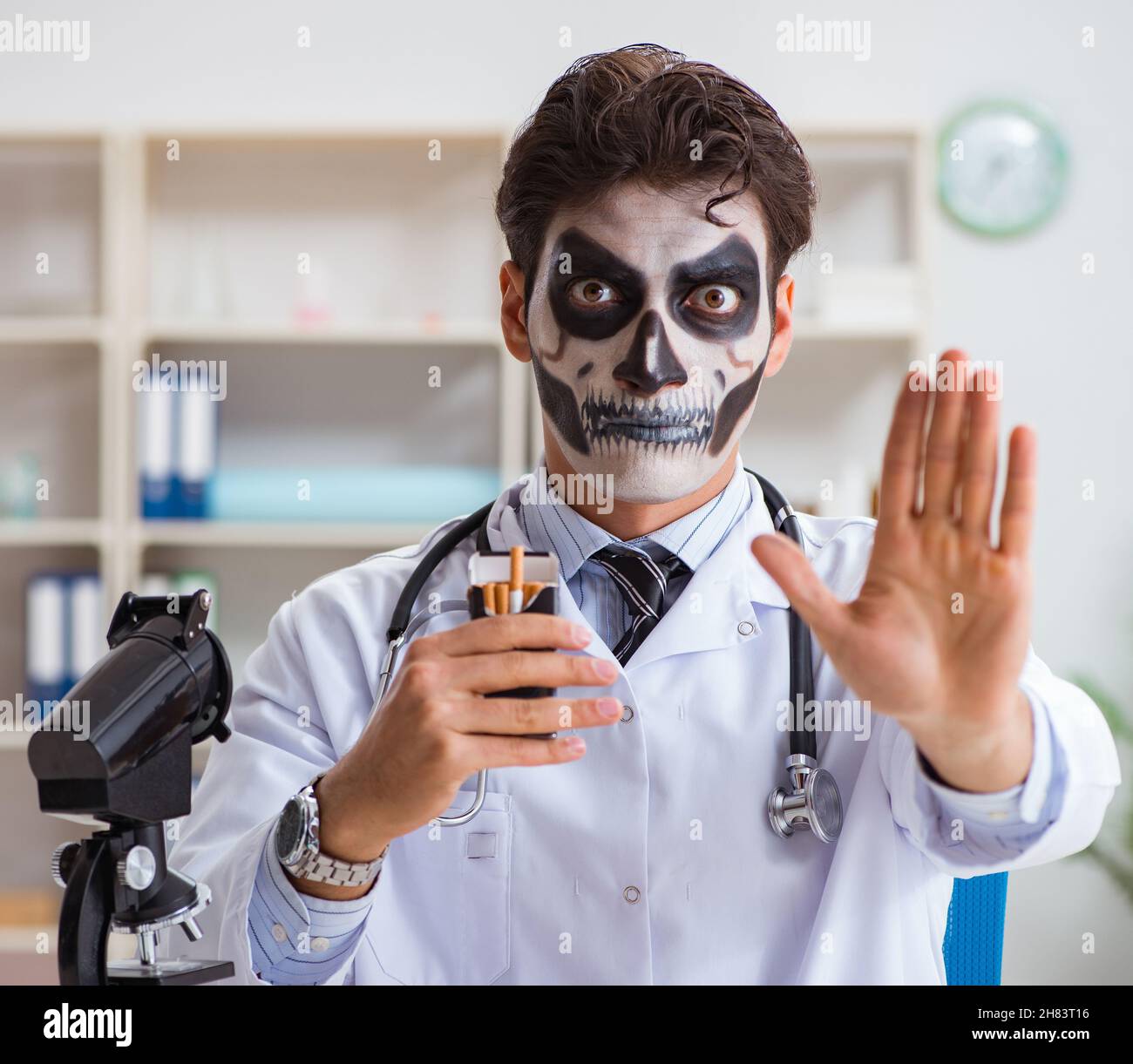 The scary monster doctor working in lab Stock Photo - Alamy