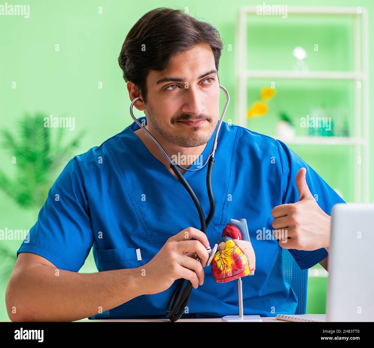 The doctor student explaining heart problems Stock Photo - Alamy