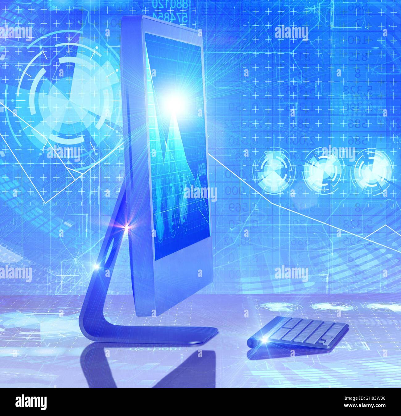 The computer screen in business concept Stock Photo - Alamy