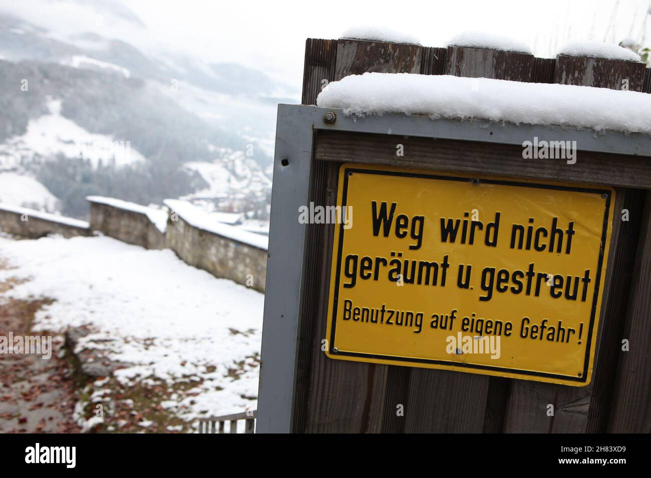 Berchtesgaden, Germany. 01st Jan, 2000. A sign on a path on the ...