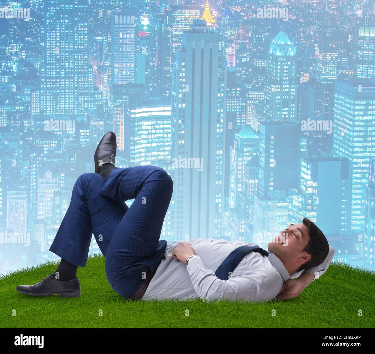 The businessman employee enjoying time off work Stock Photo - Alamy