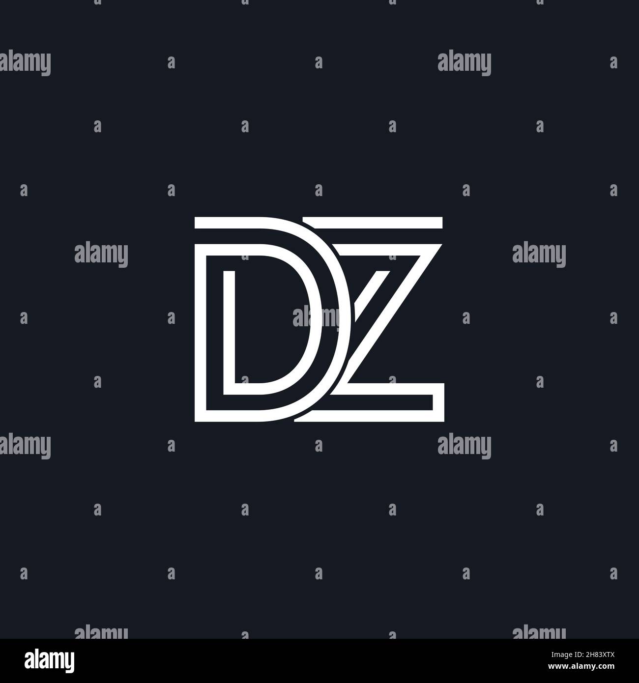 Professional Innovative Initial DZ logo. Minimal elegant Monogram ...