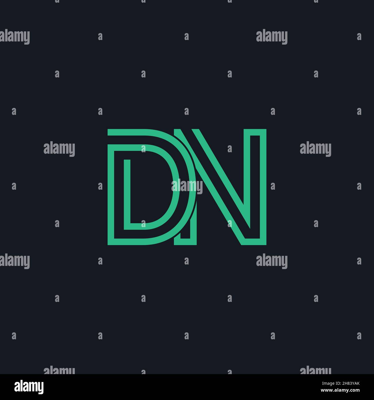 Professional Innovative Initial DN logo. Minimal elegant Monogram ...