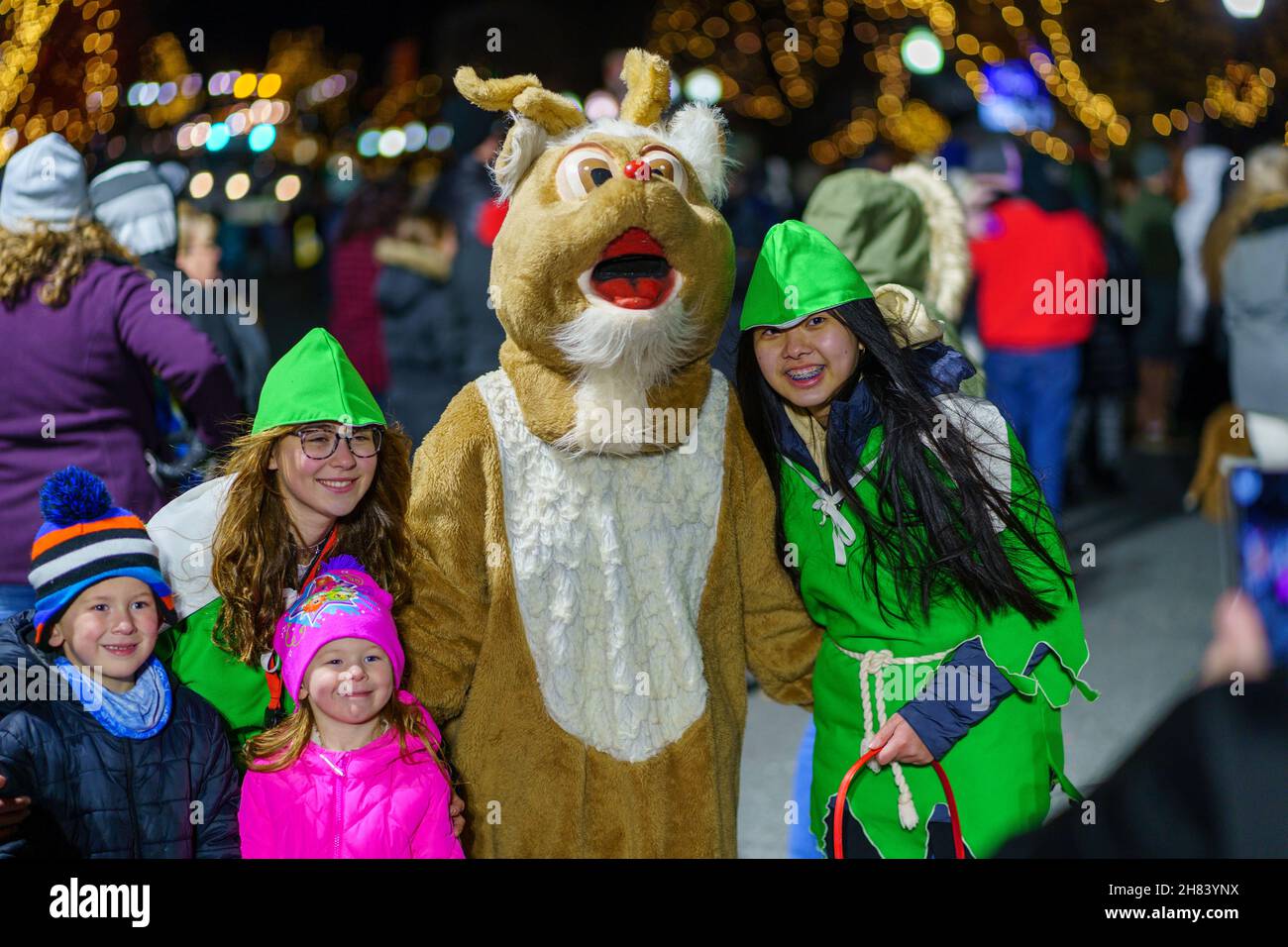Ephrata, PA, USA - November 26, 2021: Rudolph the Red Nose Reindeer and ...