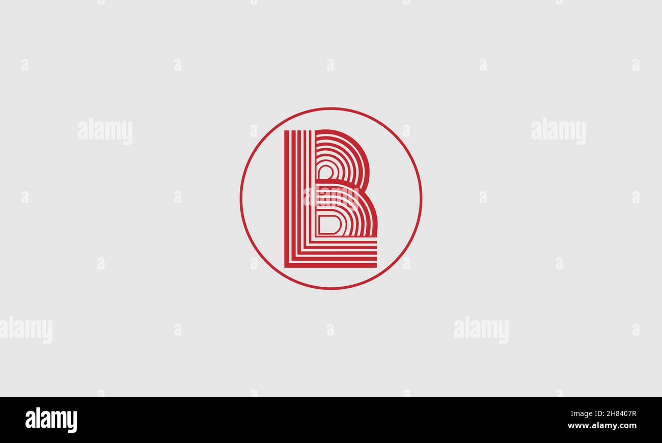 LB Lines Warp Logo Design. Letter Icon Made with Circular Outline Stock ...