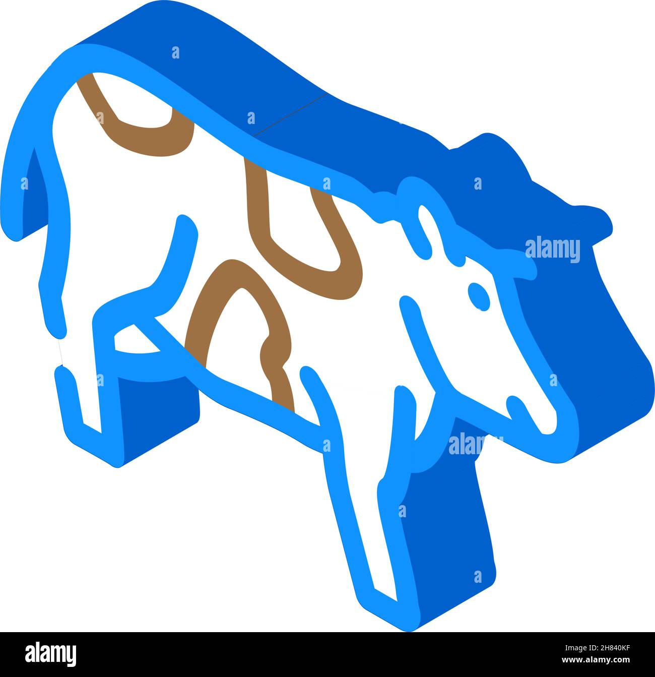 cow farmland animal isometric icon vector illustration Stock Vector ...