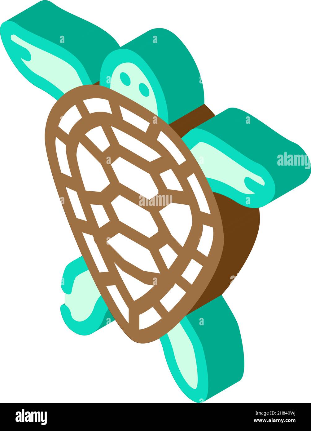 turtle aquatic animal isometric icon vector illustration Stock Vector ...