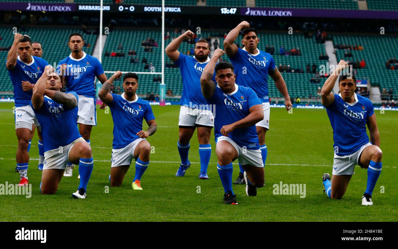 London, UK. 27th Nov, 2021. LONDON, ENGLAND - NOVEMBER 27: Samoa Team ...