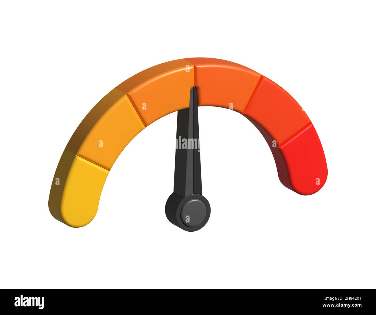 Round temperature gauge, isolated on white background. Colored ...