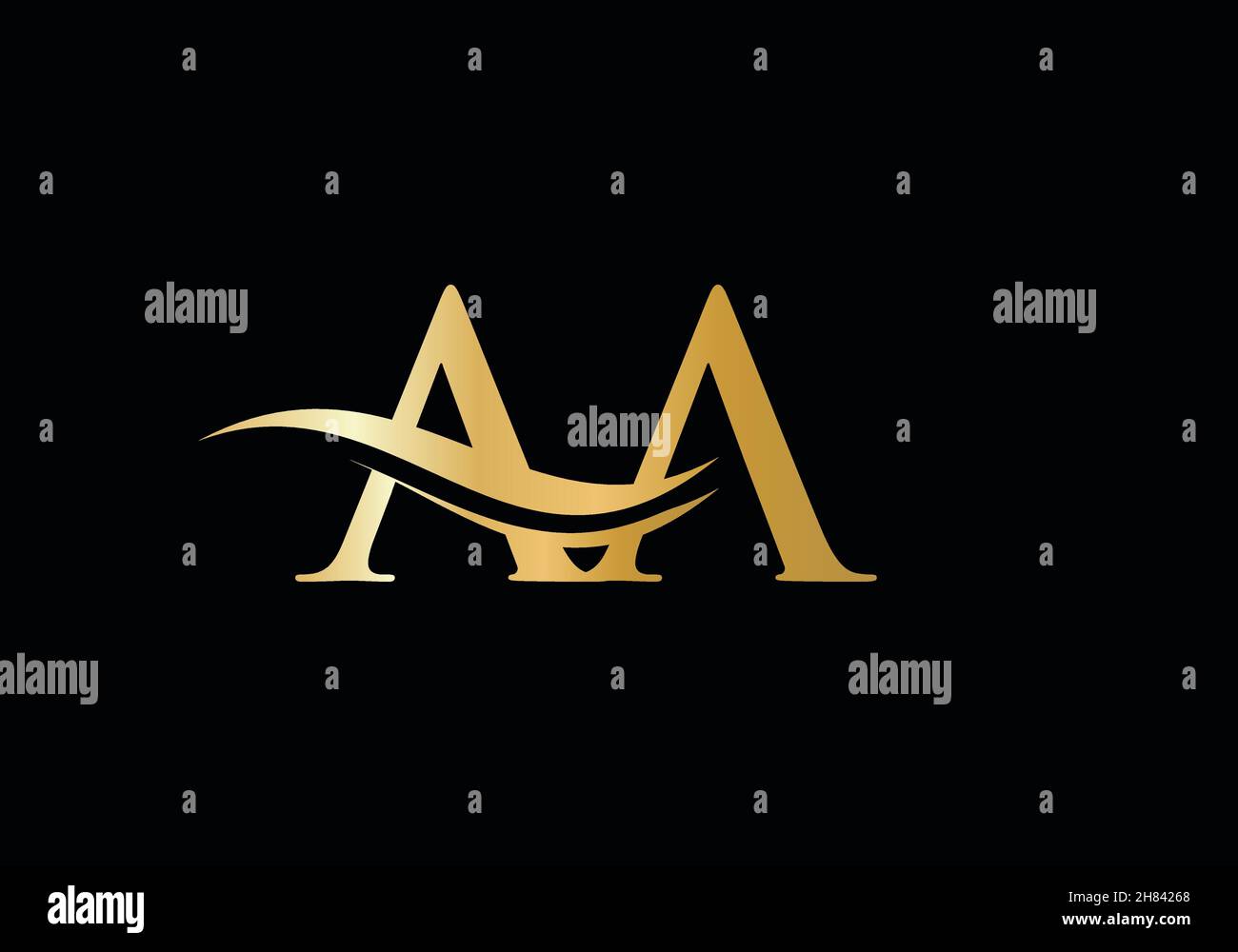 Premium Letter AA Logo Design with water wave concept. AA letter logo ...