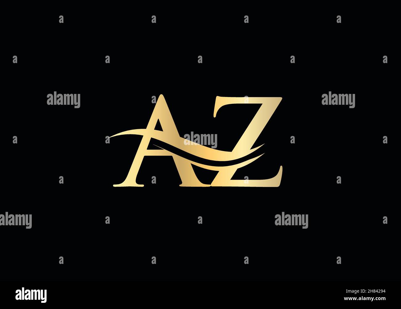 Swoosh Letter AZ Logo Design for business and company identity. Water ...