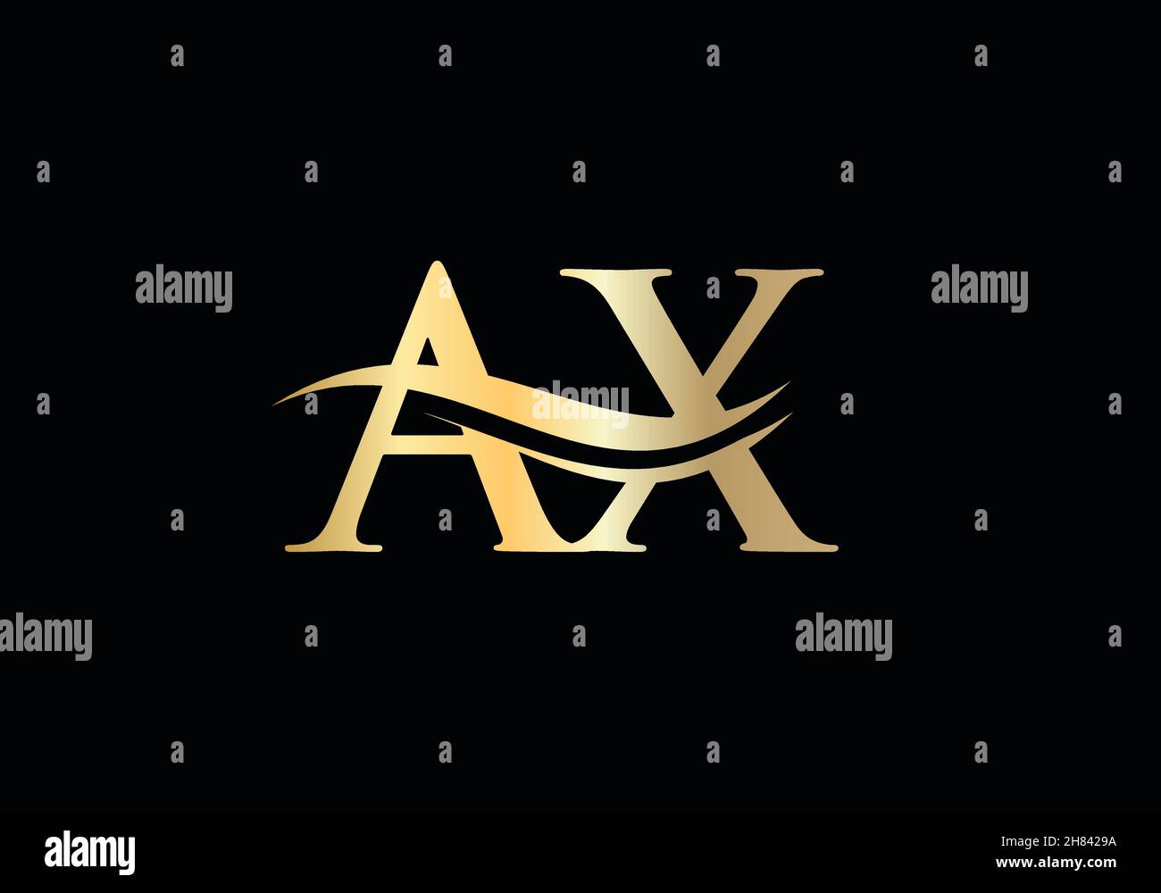 Initial Gold AX letter logo design. AX logo vector Stock Vector Image ...