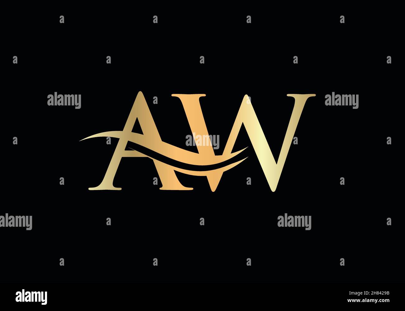 Aw letter logo design hi-res stock photography and images - Alamy