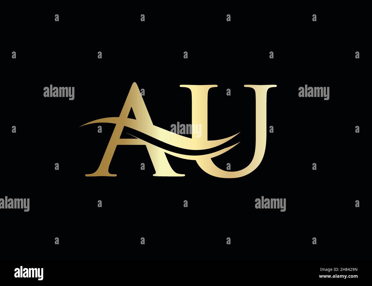 Initial AU letter business logo design vector template with minimal and ...