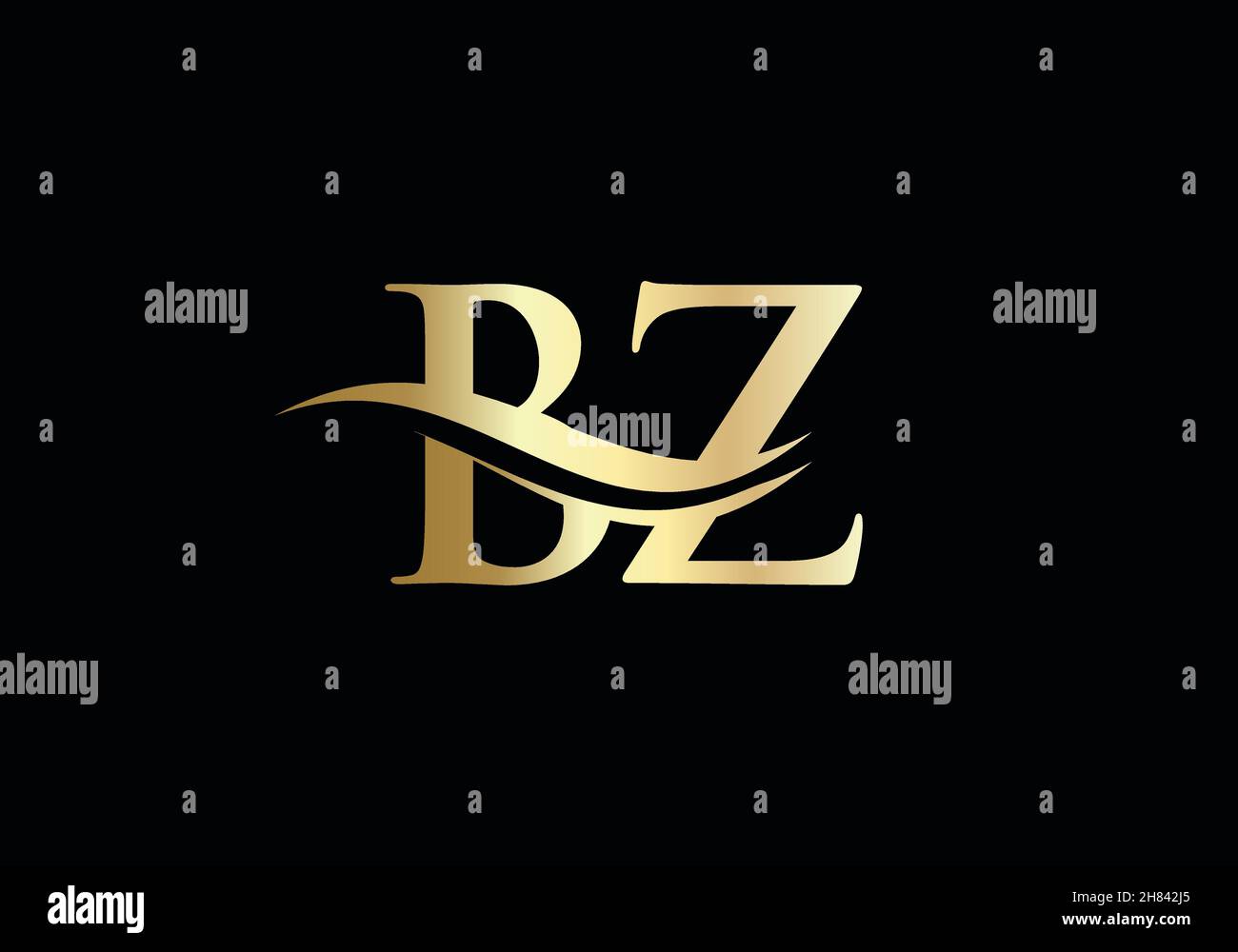 BZ Logo design vector. Swoosh letter BZ logo design Stock Vector Image ...