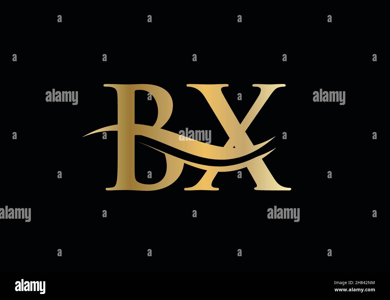 Monogram letter BX logo design Vector. BX letter logo design with ...