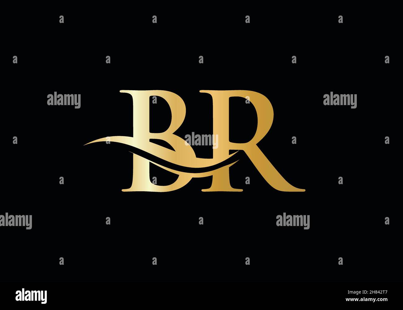 BR Letter Linked Logo for business and company identity. Initial Letter ...