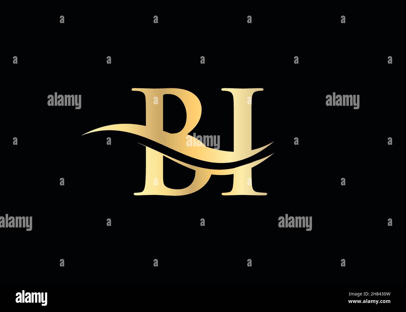 Initial linked letter BI logo design. Modern letter BI logo design ...