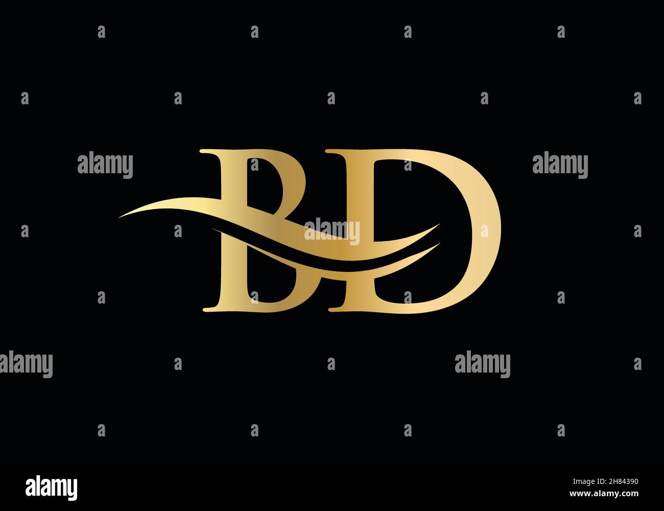 Swoosh Letter BD Logo Design for business and company identity. Water ...