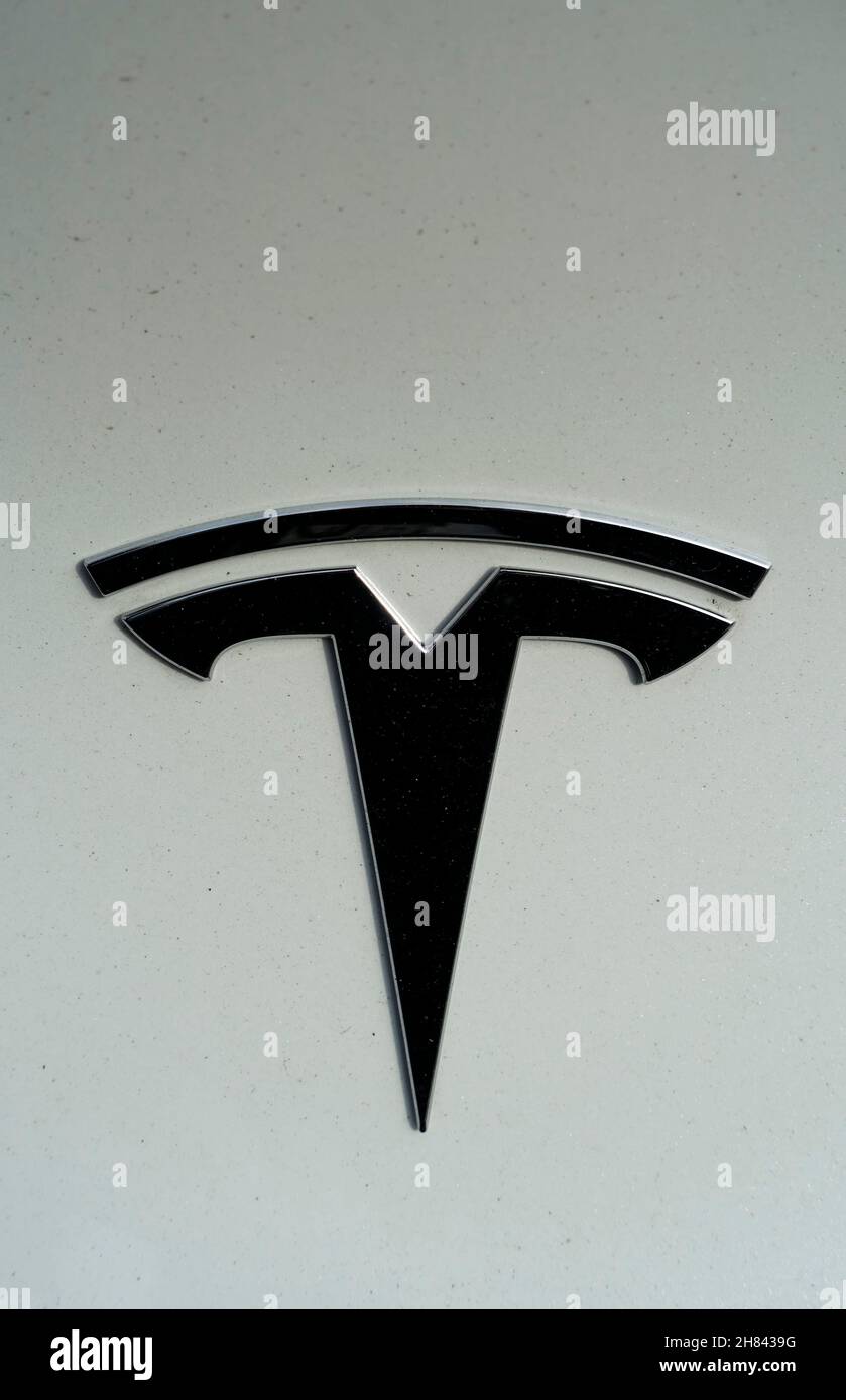 Logo of Tesla, Berlin Stock Photo - Alamy