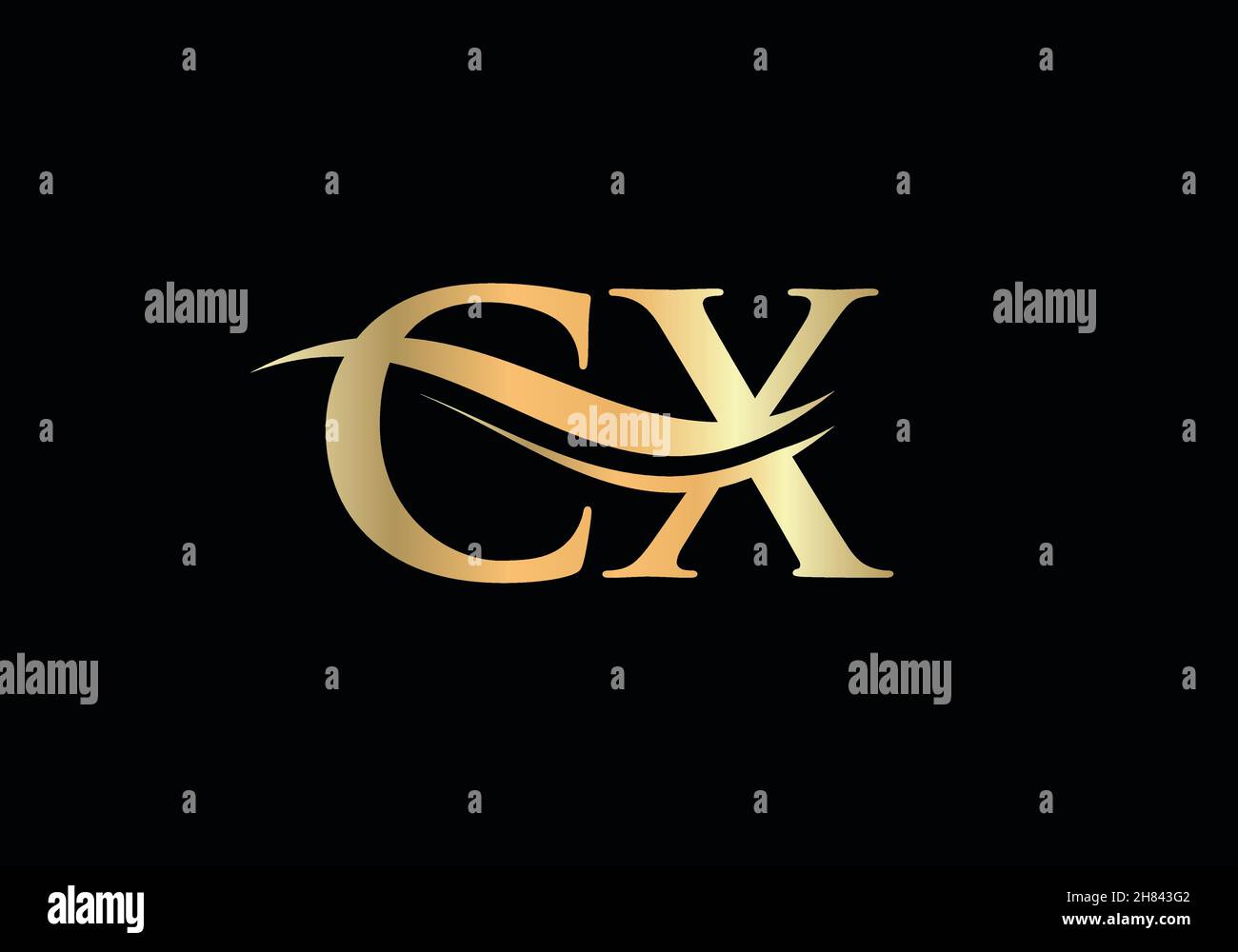 Monogram letter CX logo design Vector. CX letter logo design with ...