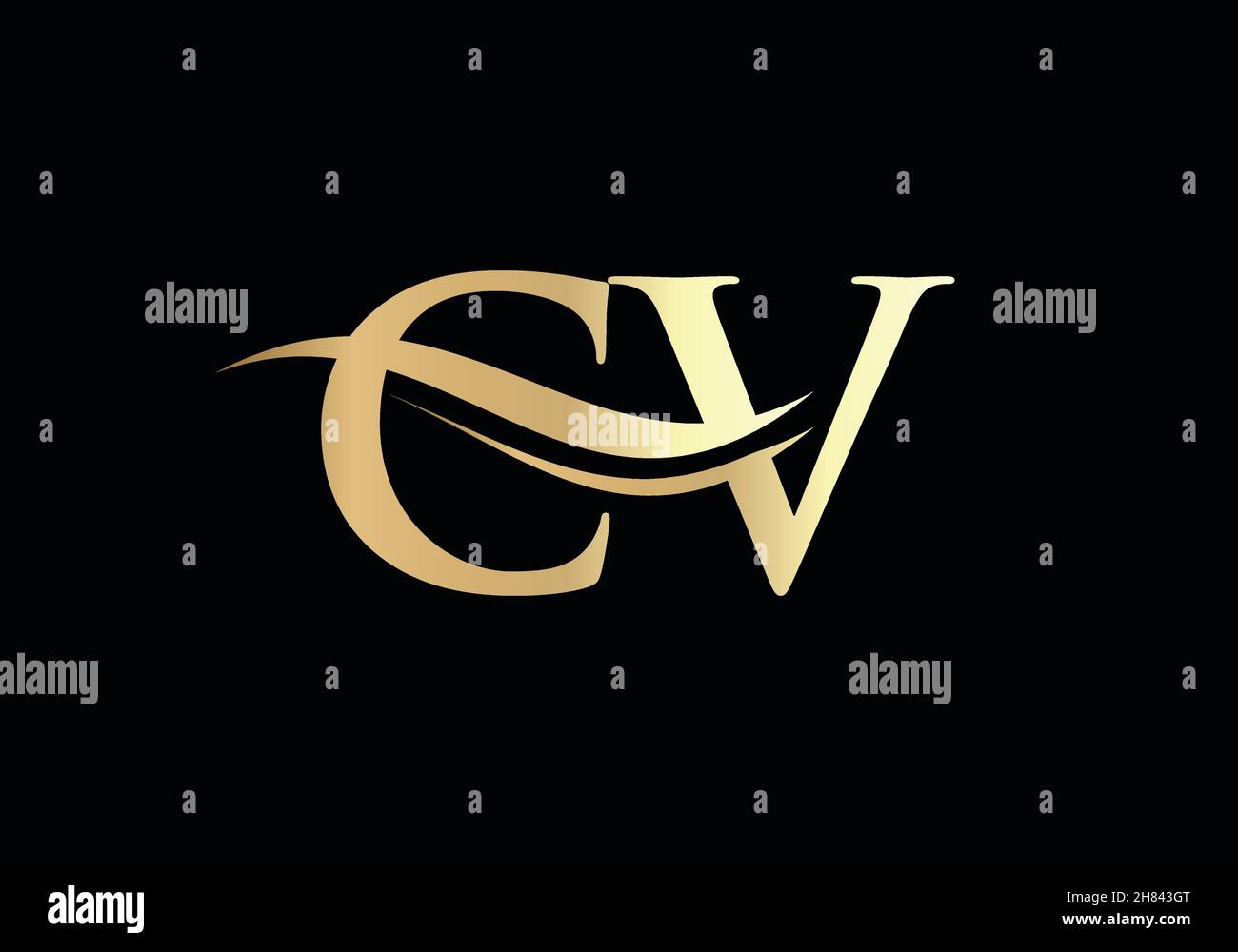 Initial linked letter CV logo design. Modern letter CV logo design ...