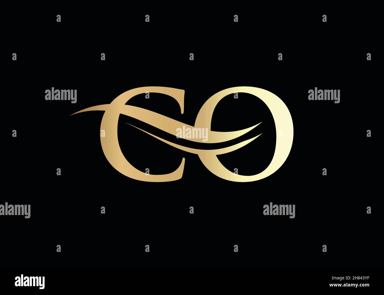 Initial Gold CO letter logo design with modern trendy. CO logo design ...