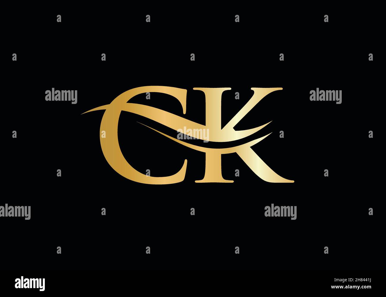 Monogram letter CK logo design Vector. CK letter logo design with ...