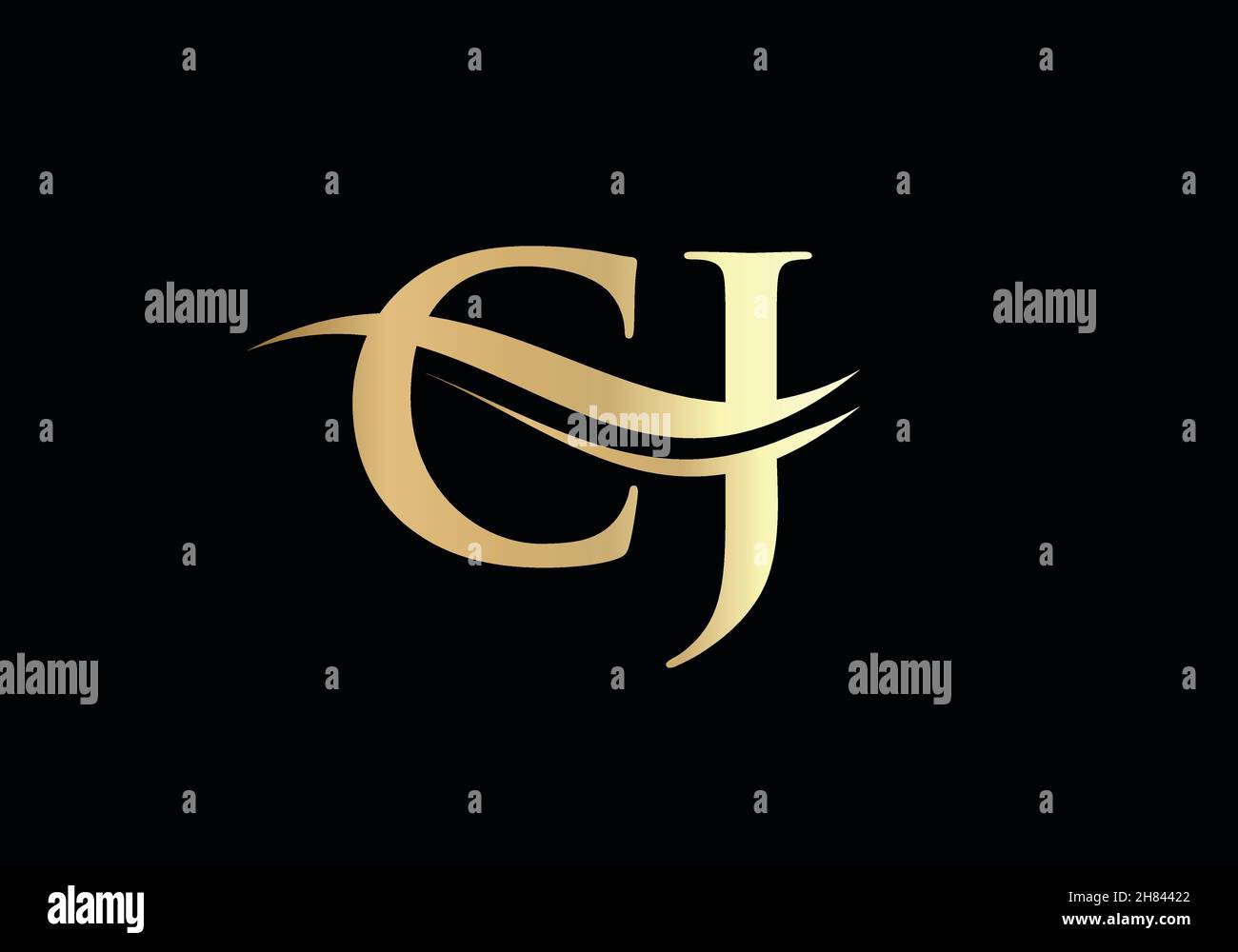 Initial CJ letter business logo design vector template with minimal and ...