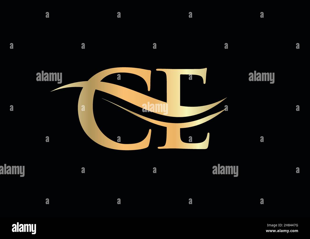 CE Letter Linked Logo for business and company identity. Initial Letter ...