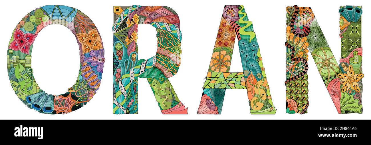 Hand-painted art design. Illustration Oran city for t-shirt design ...