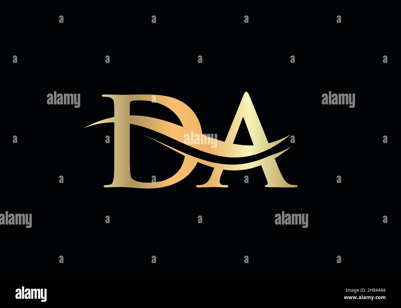 Premium Letter DA Logo Design with water wave concept Stock Vector ...