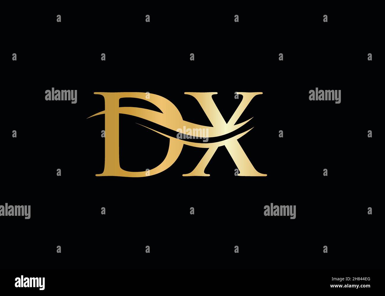 Monogram letter DX logo design Vector. DX letter logo design with ...