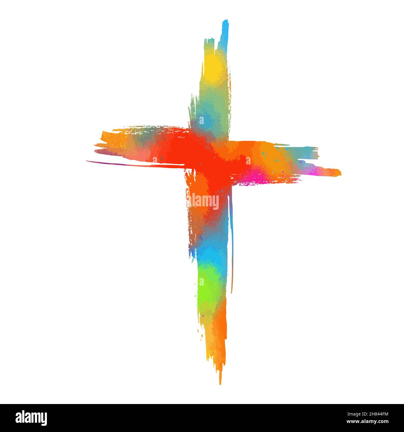 Multi-colored cross object. Happy Easter. Vector illustration Stock ...