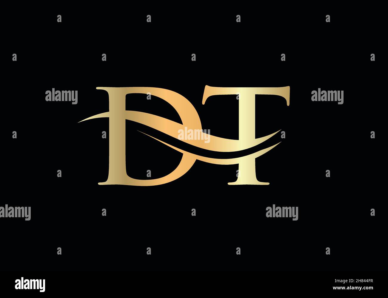 Creative DT letter with luxury concept. Modern DT Logo Design for ...