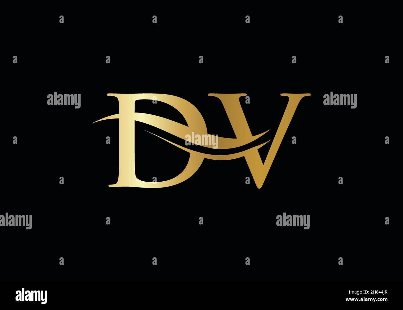 Initial linked letter DV logo design. Modern letter DV logo design ...