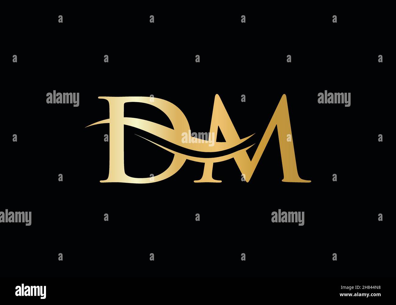 DM Logo design vector. Swoosh letter DM logo design Stock Vector Image ...