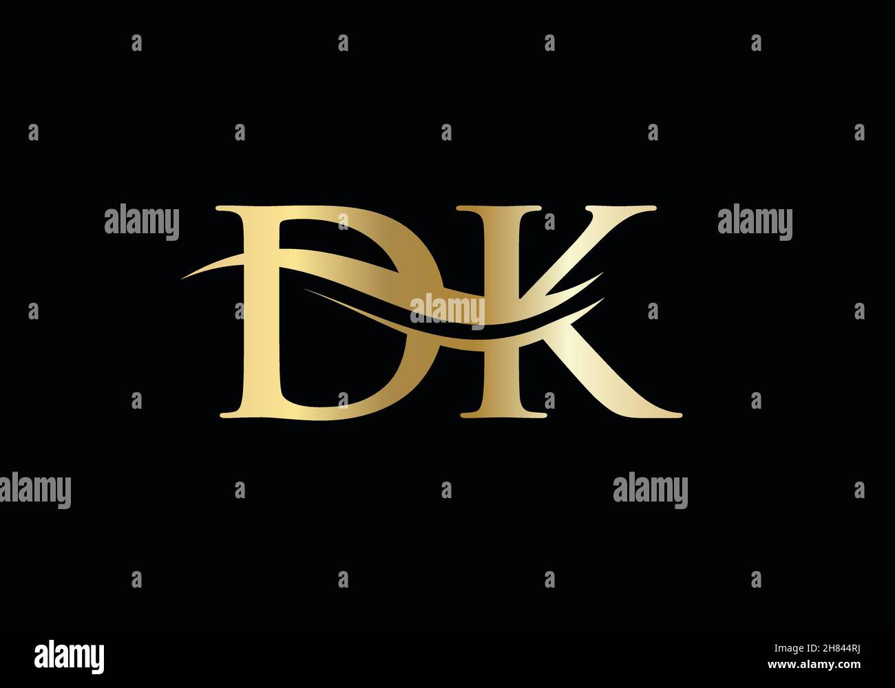 Monogram letter DK logo design Vector. DK letter logo design with ...
