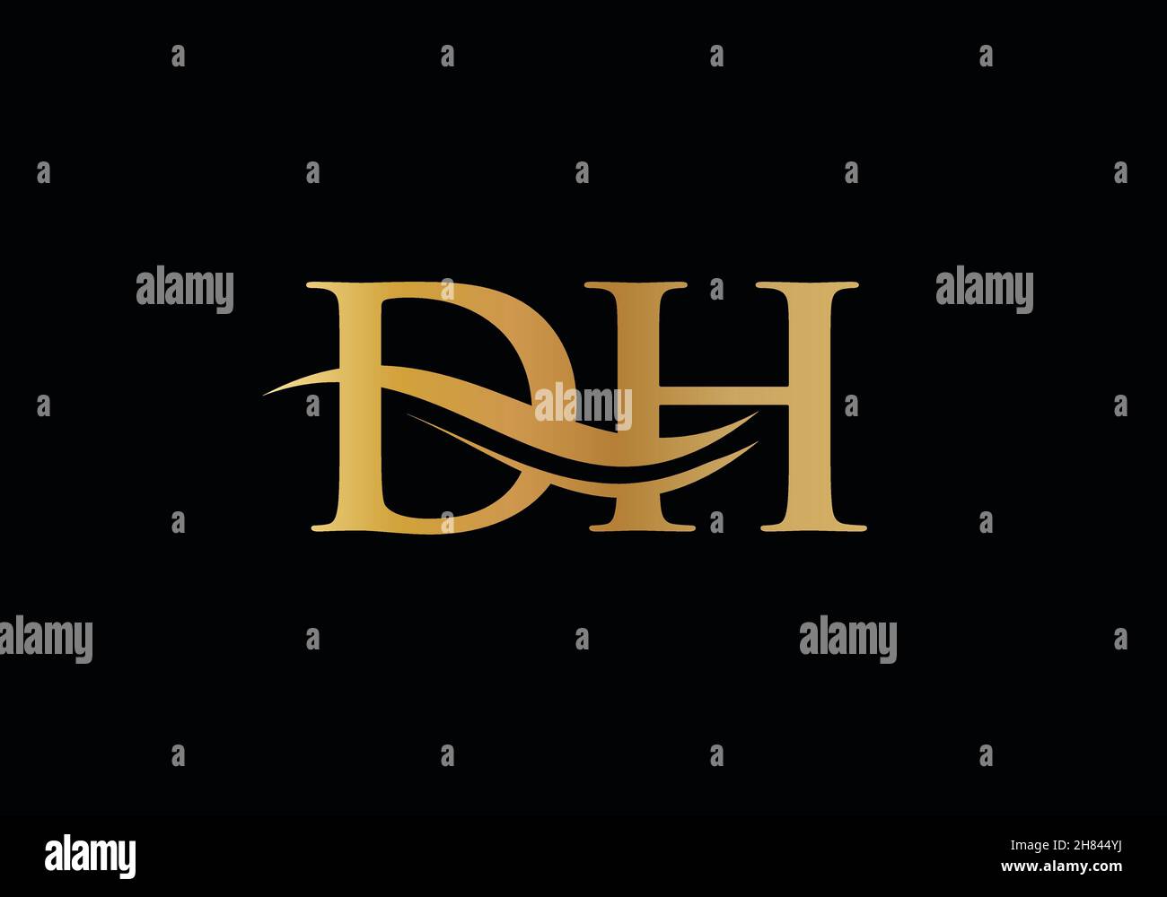 Modern DH Logo Design for business and company identity. Creative DH ...