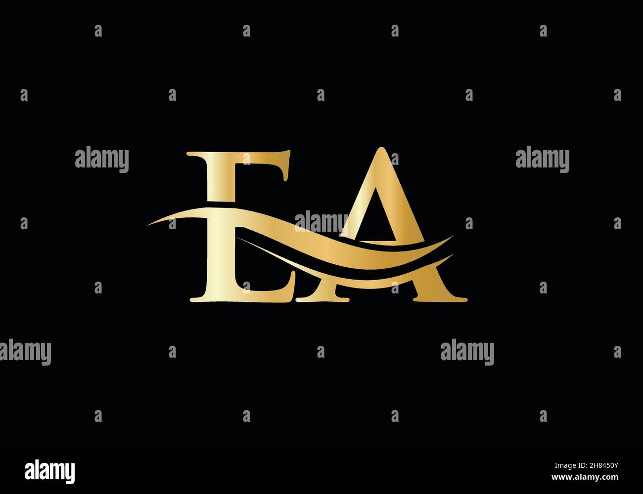 Initial EA letter linked logo vector template. Swoosh letter EA logo design. E A Logo design ...