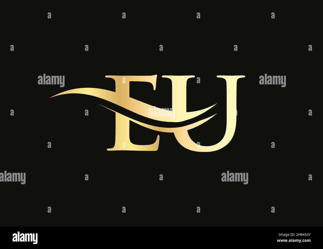 Modern EU logotype for luxury branding. Initial EU letter business logo ...