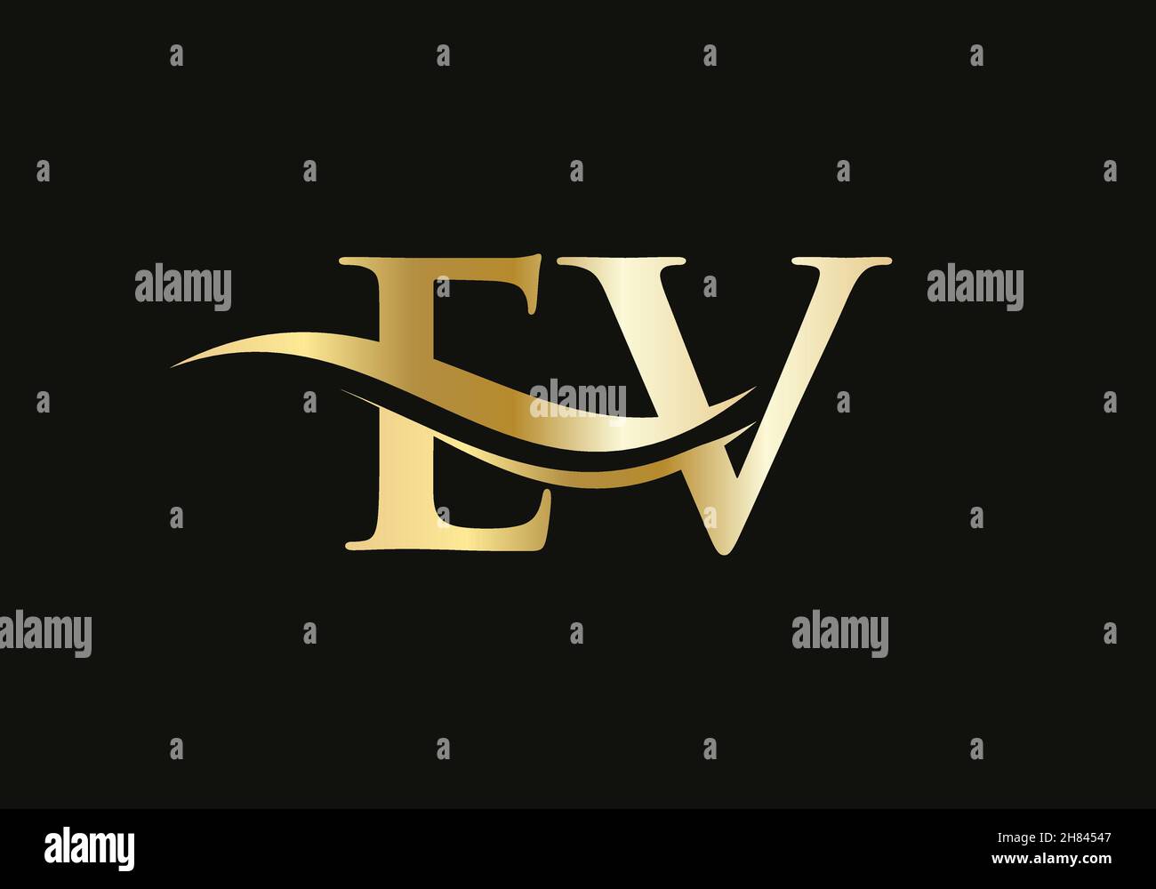 Modern EV logotype for luxury branding. Initial EV letter business logo ...
