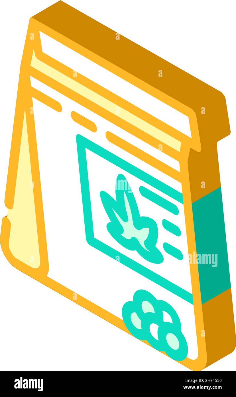 hemp seeds bag isometric icon vector illustration Stock Vector Image ...