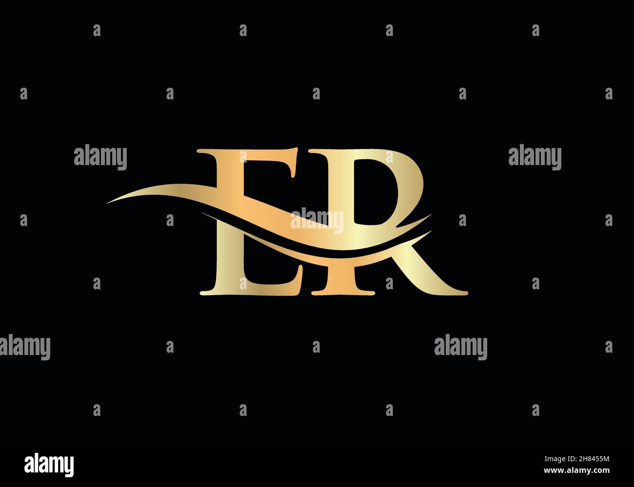 Swoosh Letter ER Logo Design for business and company identity. Water ...