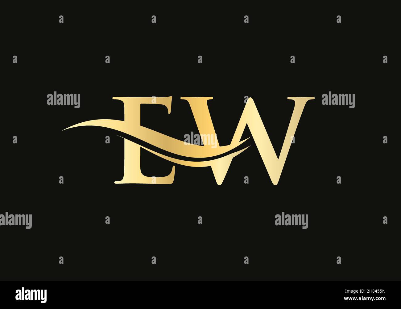 Initial Letter EW Linked Logo for business and company identity. Modern ...