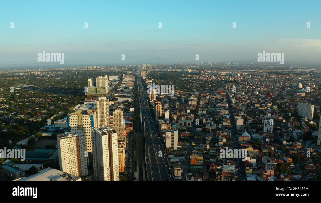The city of Manila, the capital of the Philippines. Modern metropolis ...
