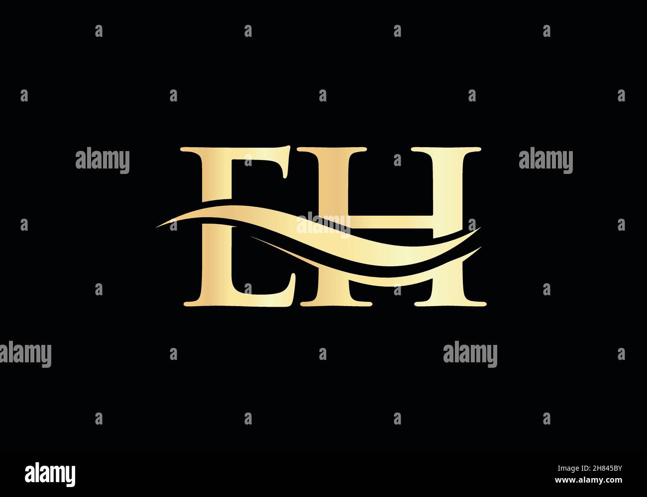 Initial monogram letter EH logo design Vector. EH letter logo design with modern trendy Stock ...