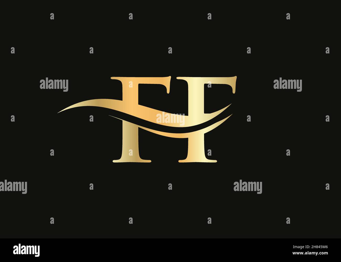 Modern letter FF logo design Vector. Initial linked letter FF logo ...