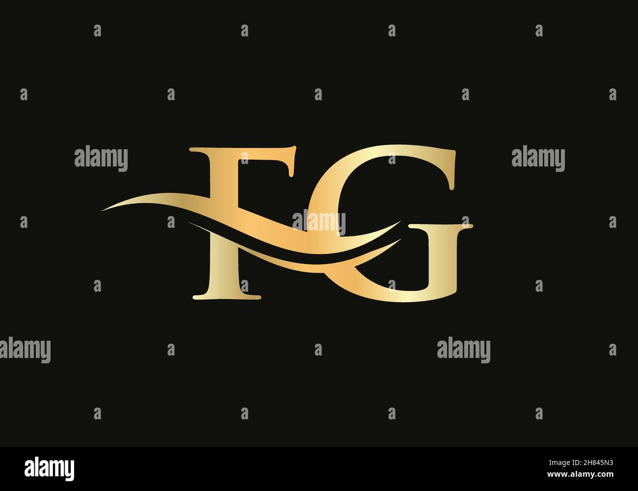 Initial linked letter FG logo design. Modern letter FG logo design ...