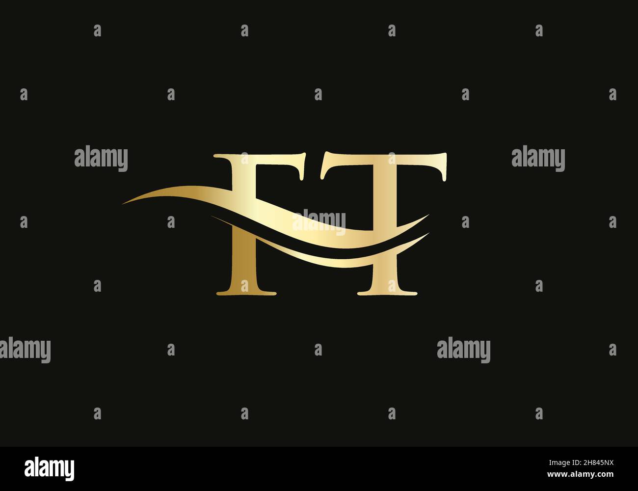 Modern FT logotype for luxury branding. Initial FT letter business logo ...